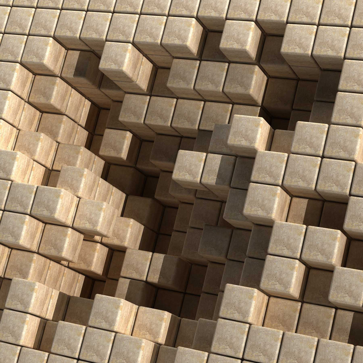 Beige 3D Cubes – Mod Design Shop